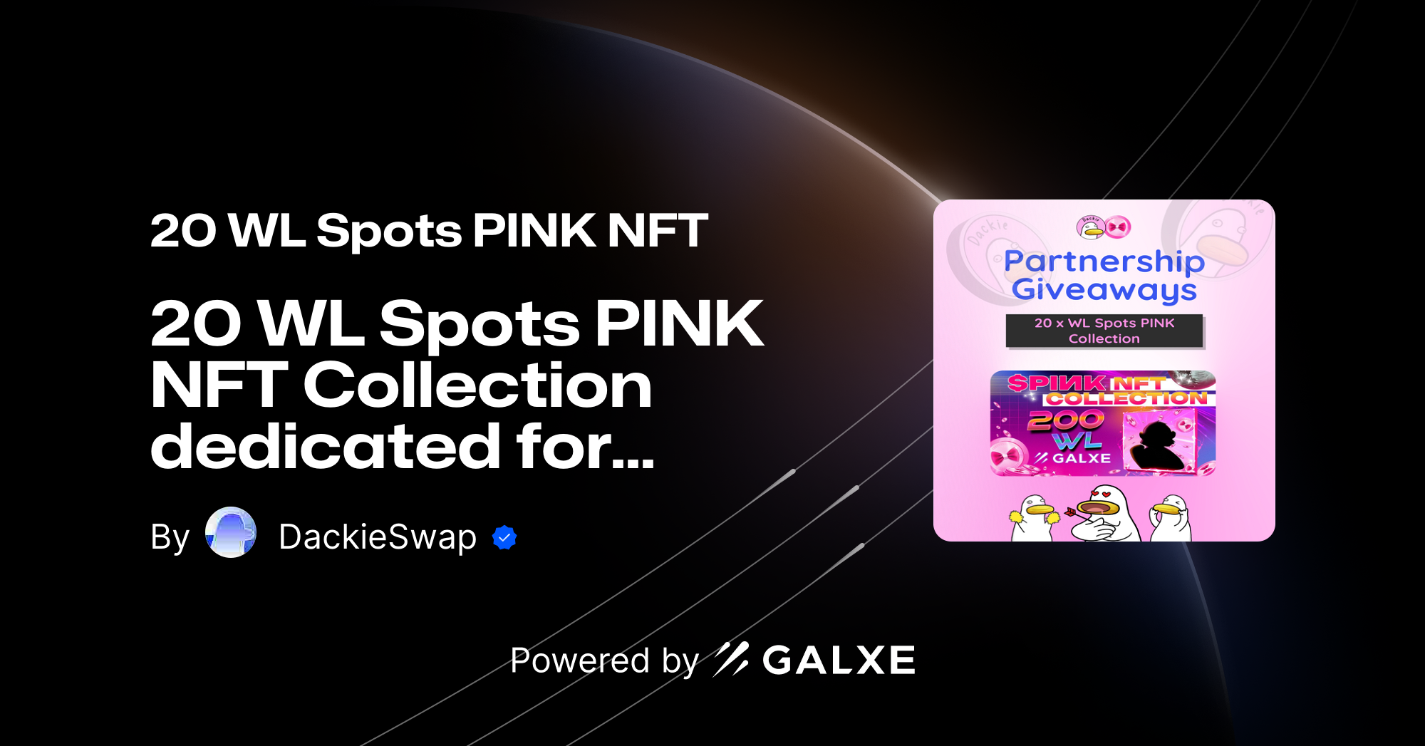 20 WL Spots PINK NFT Collection dedicated for Dackie NFTs & Meowiee ...