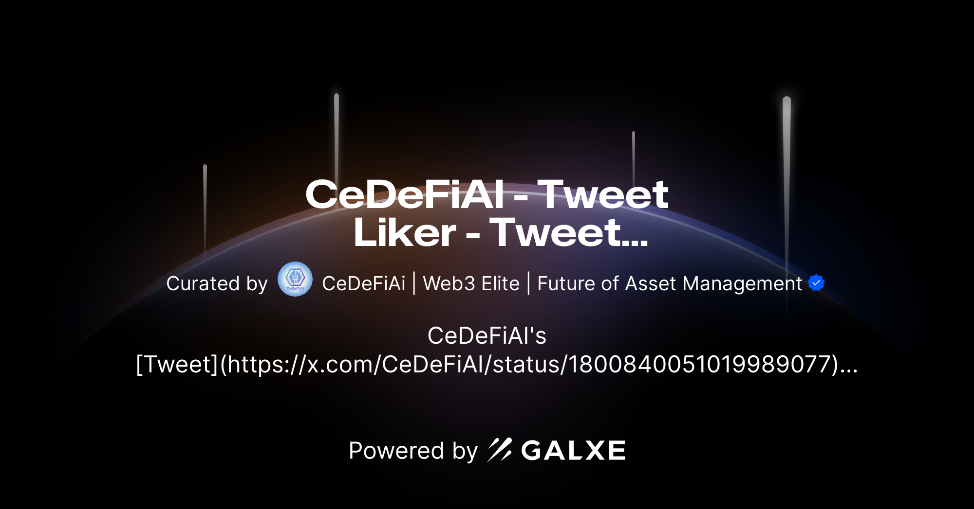 CeDeFiAI - Tweet Liker - Tweet 1800840051019989077 Credential | Galxe