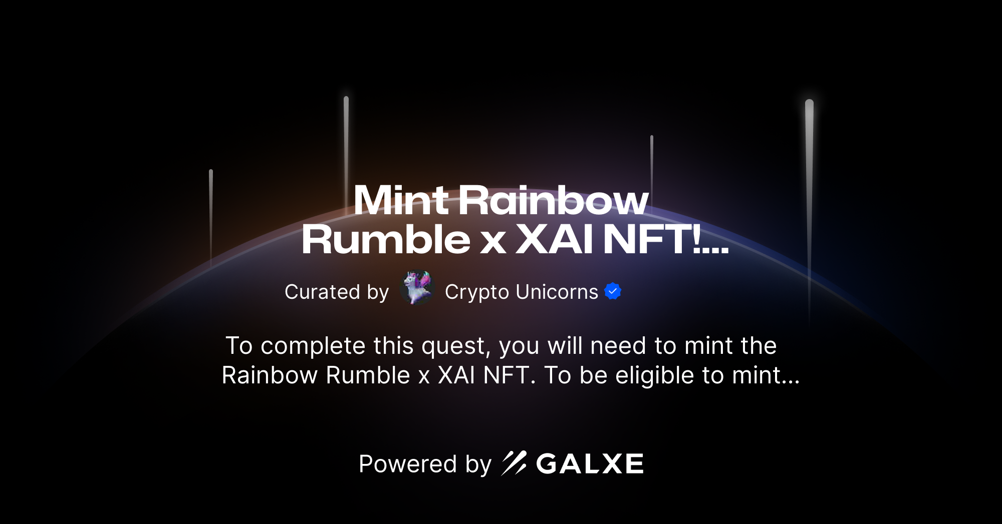 Mint Rainbow Rumble x XAI NFT! Day 3 [Ended] Credential | Galxe