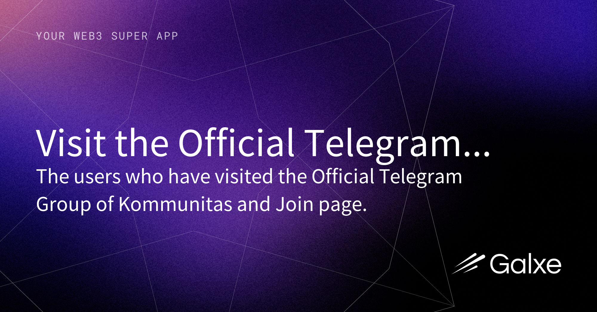 Visit the Official Telegram Group of Kommunitas and Join Credential | Galxe
