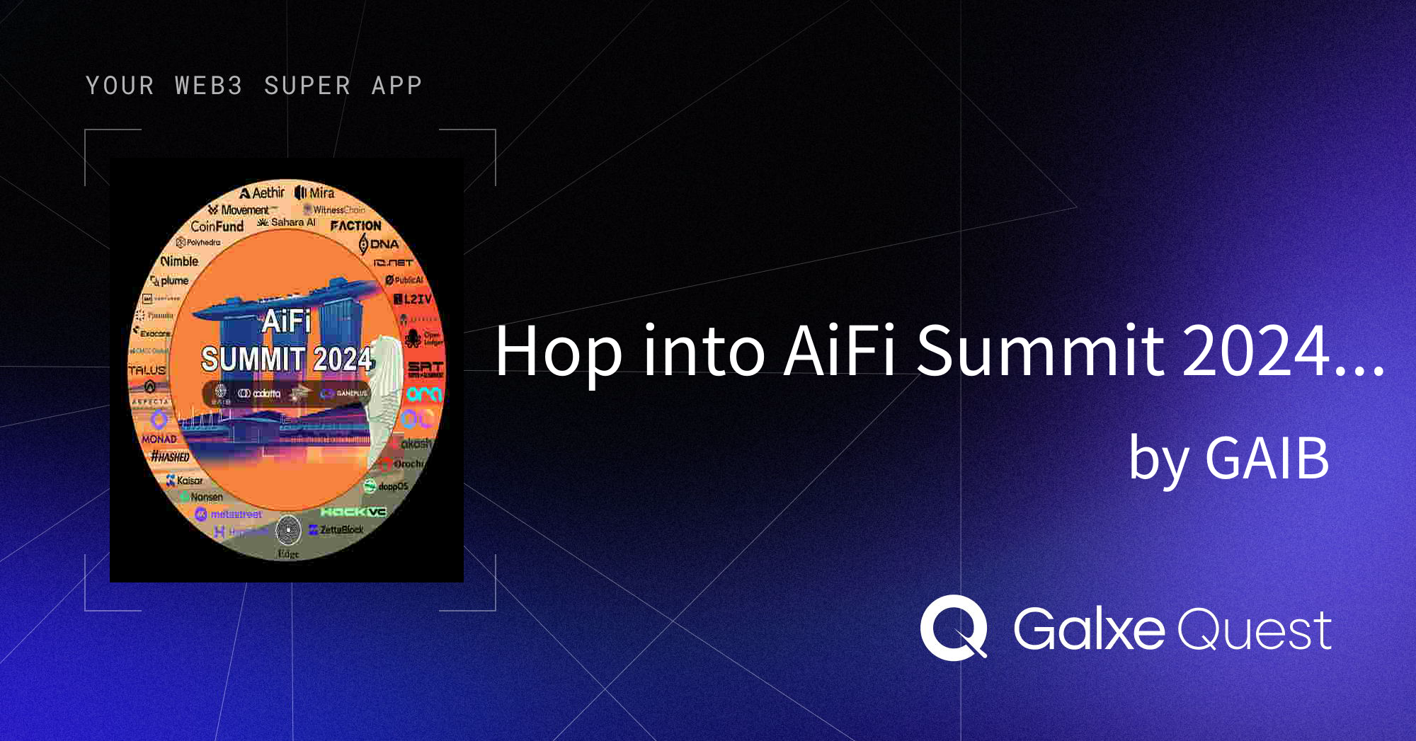 Hop into AiFi Summit 2024 – Journey 2 by GAIB | Galxe Quest