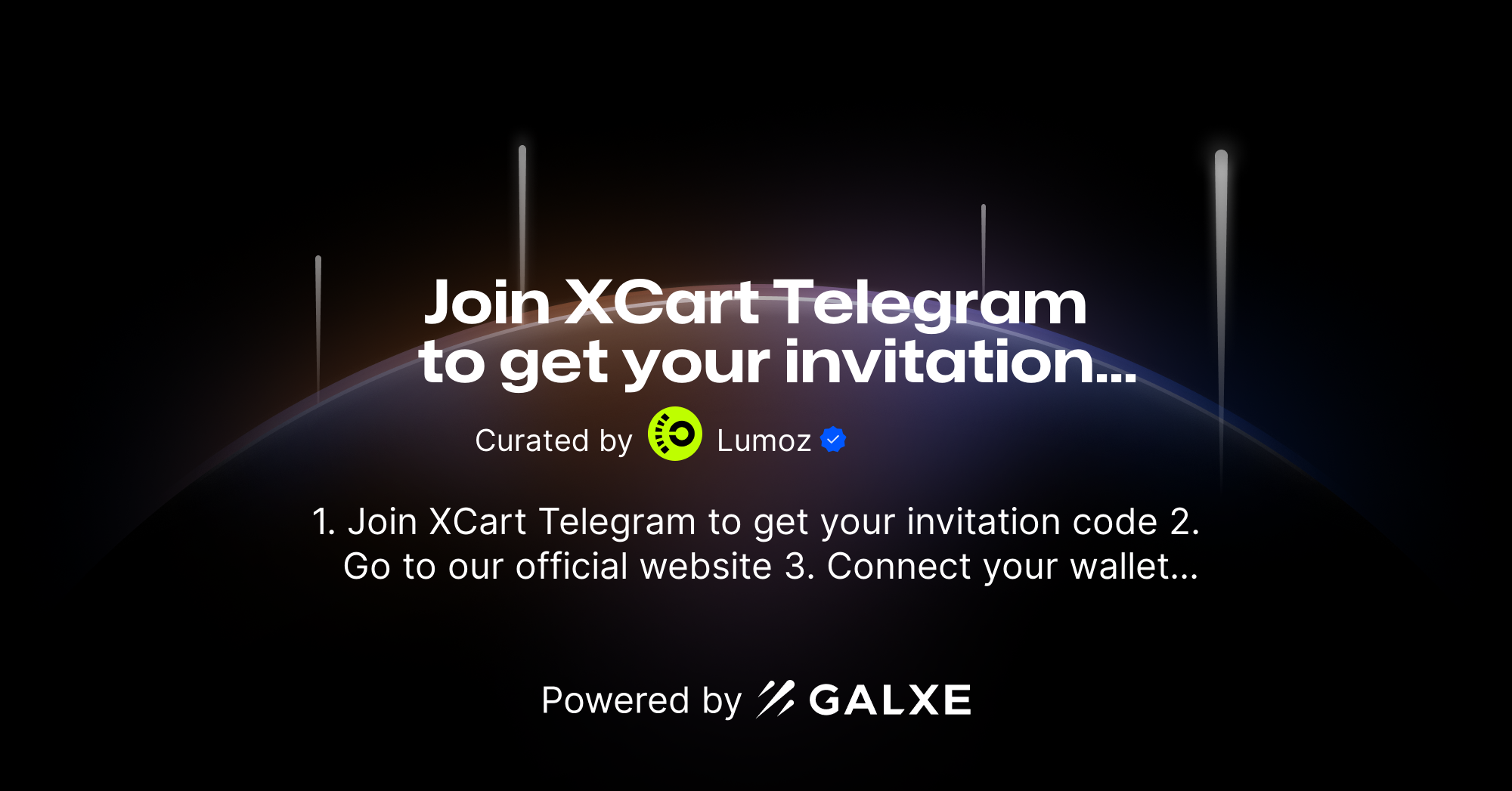 Join XCart Telegram to get your invitation code and Connect your wallet Credential | Galxe