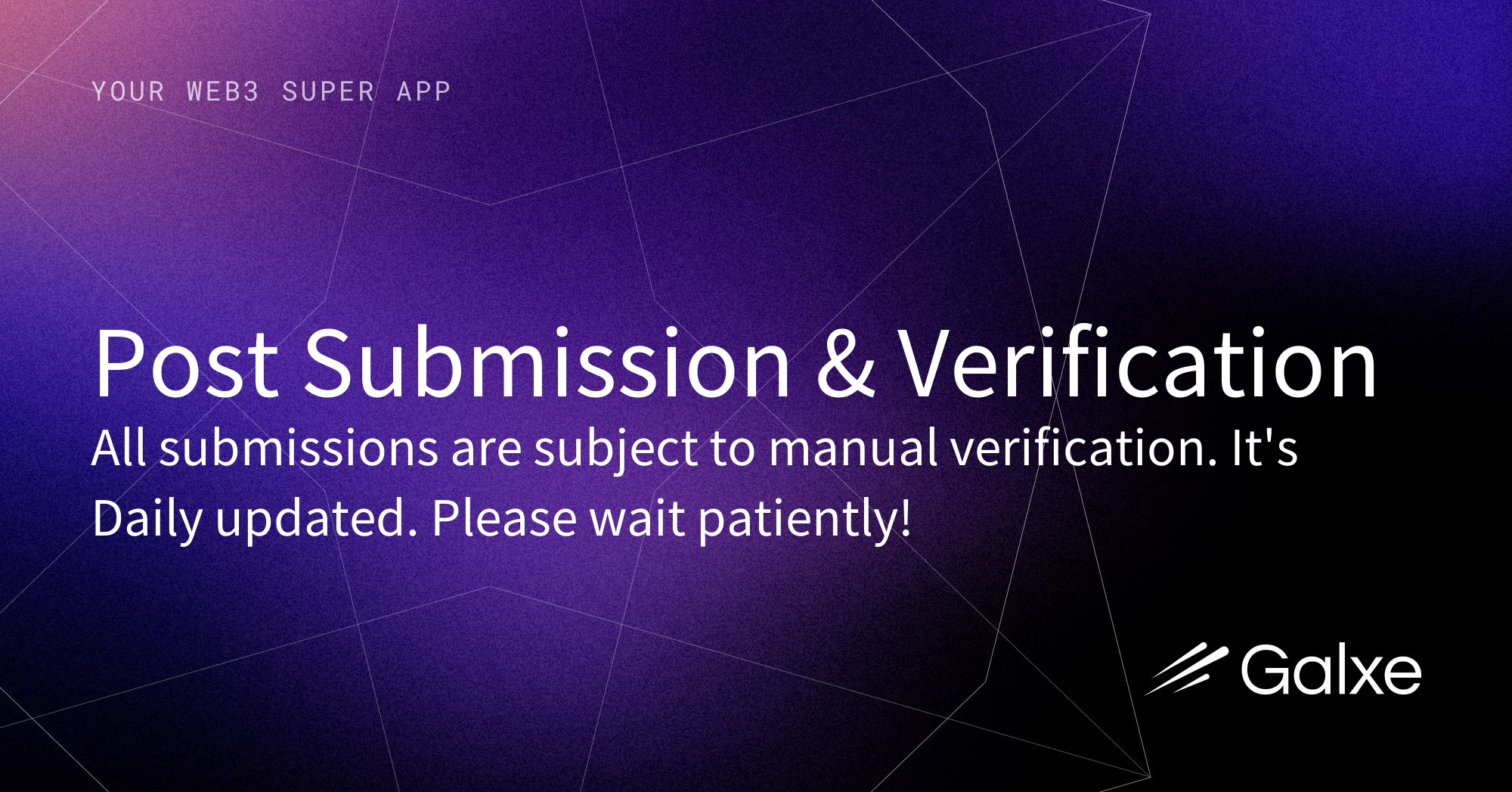 Post Submission & Verification Credential | Galxe