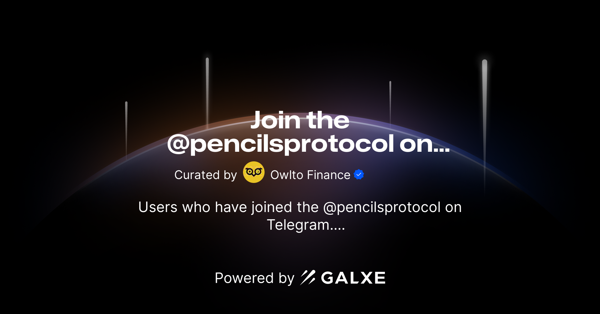 Join the @pencilsprotocol on Telegram Credential | Galxe