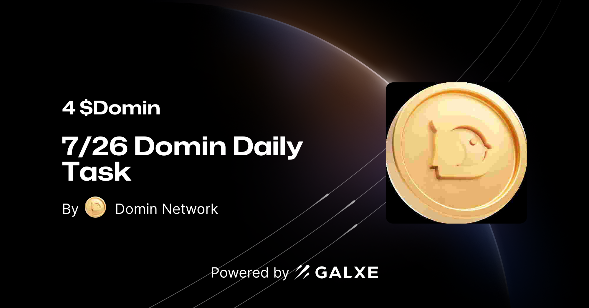 7/26 Domin Daily Task by Domin Network | Galxe Quest