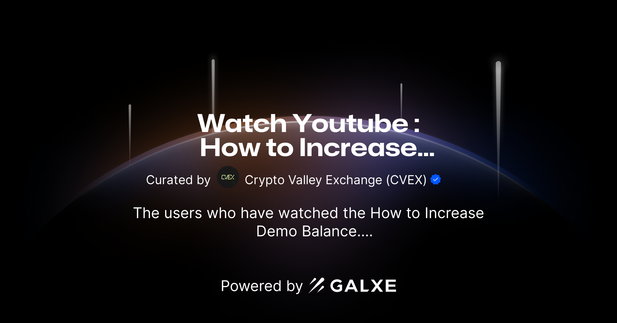 Watch Youtube : How to Increase Demo Balance Credential | Galxe