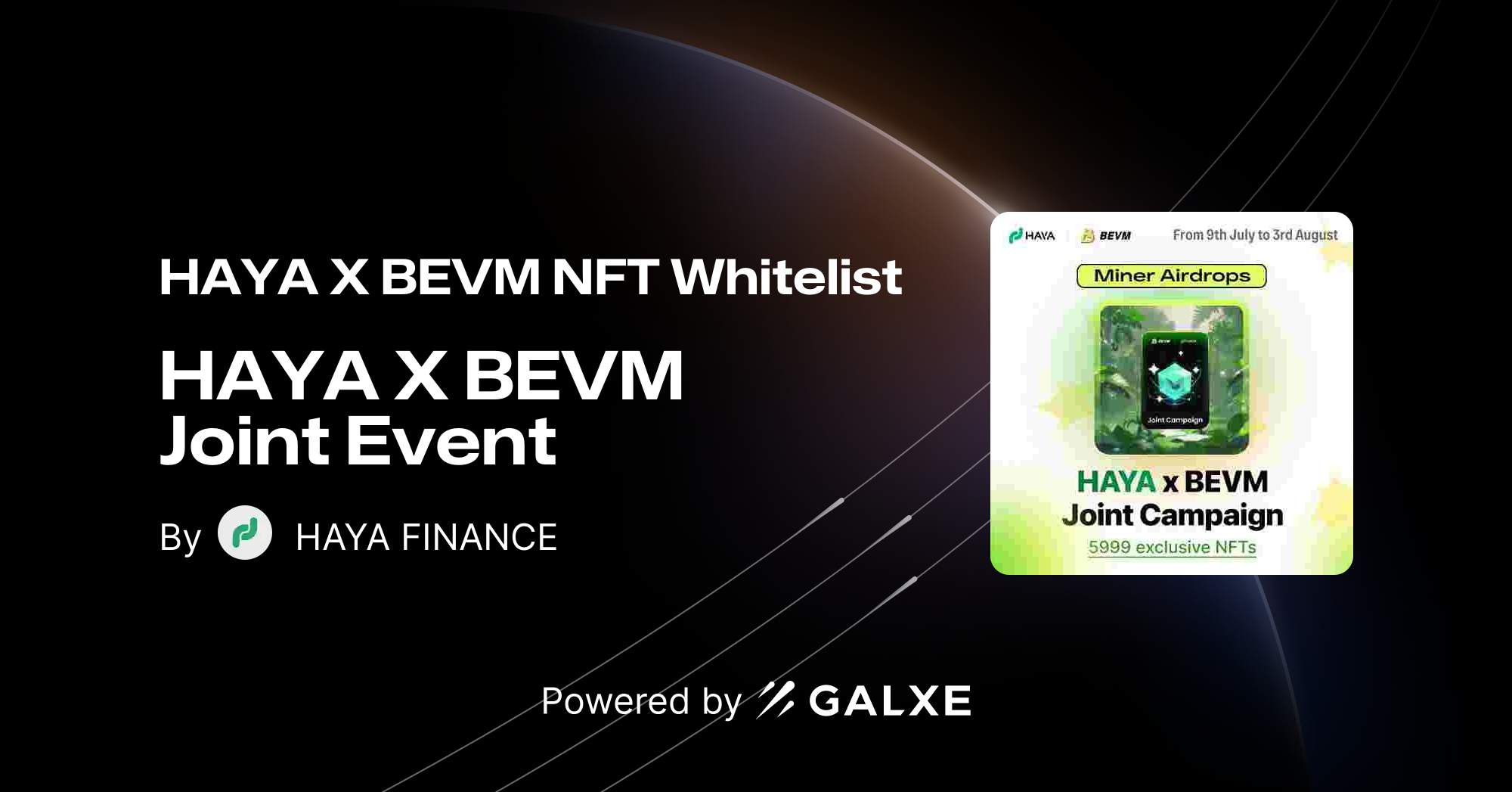 HAYA X BEVM Joint Event by HAYA FINANCE | Galxe Quest