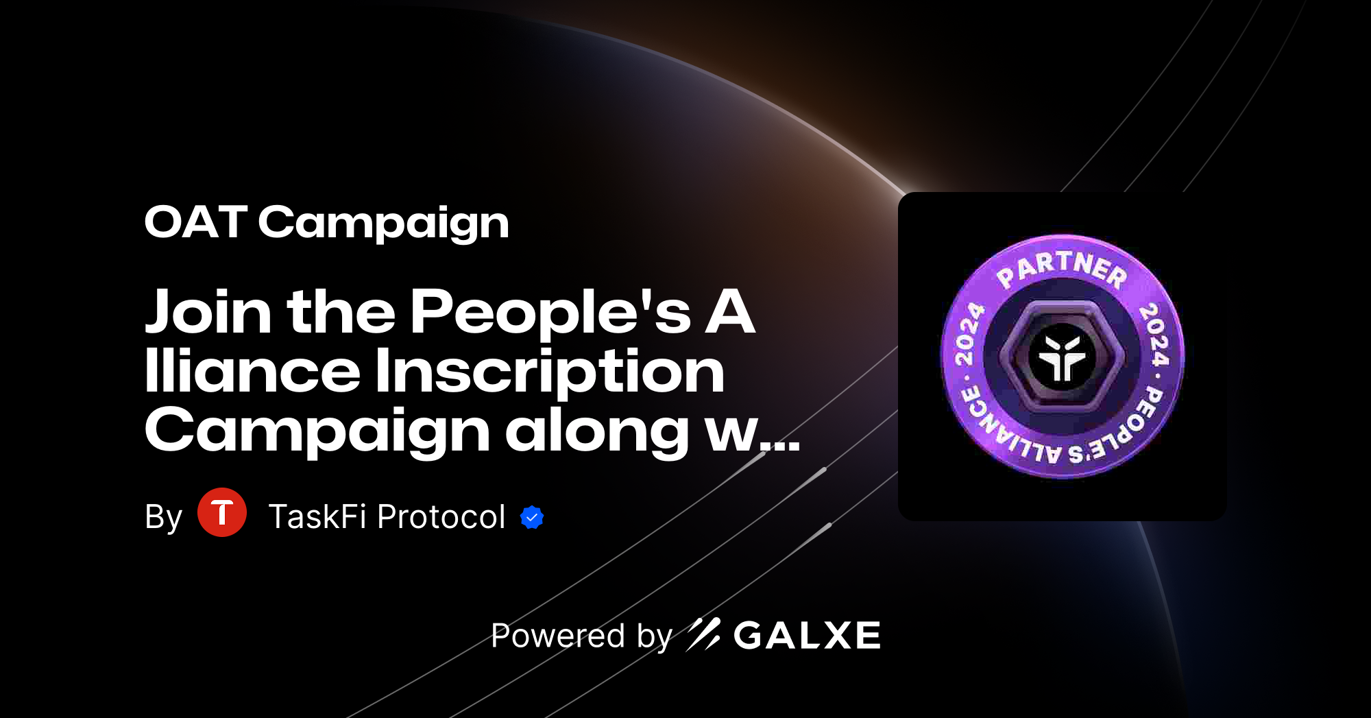 Join the People's Alliance Inscription Campaign along with TaskFi Protocol by TaskFi Protocol ...