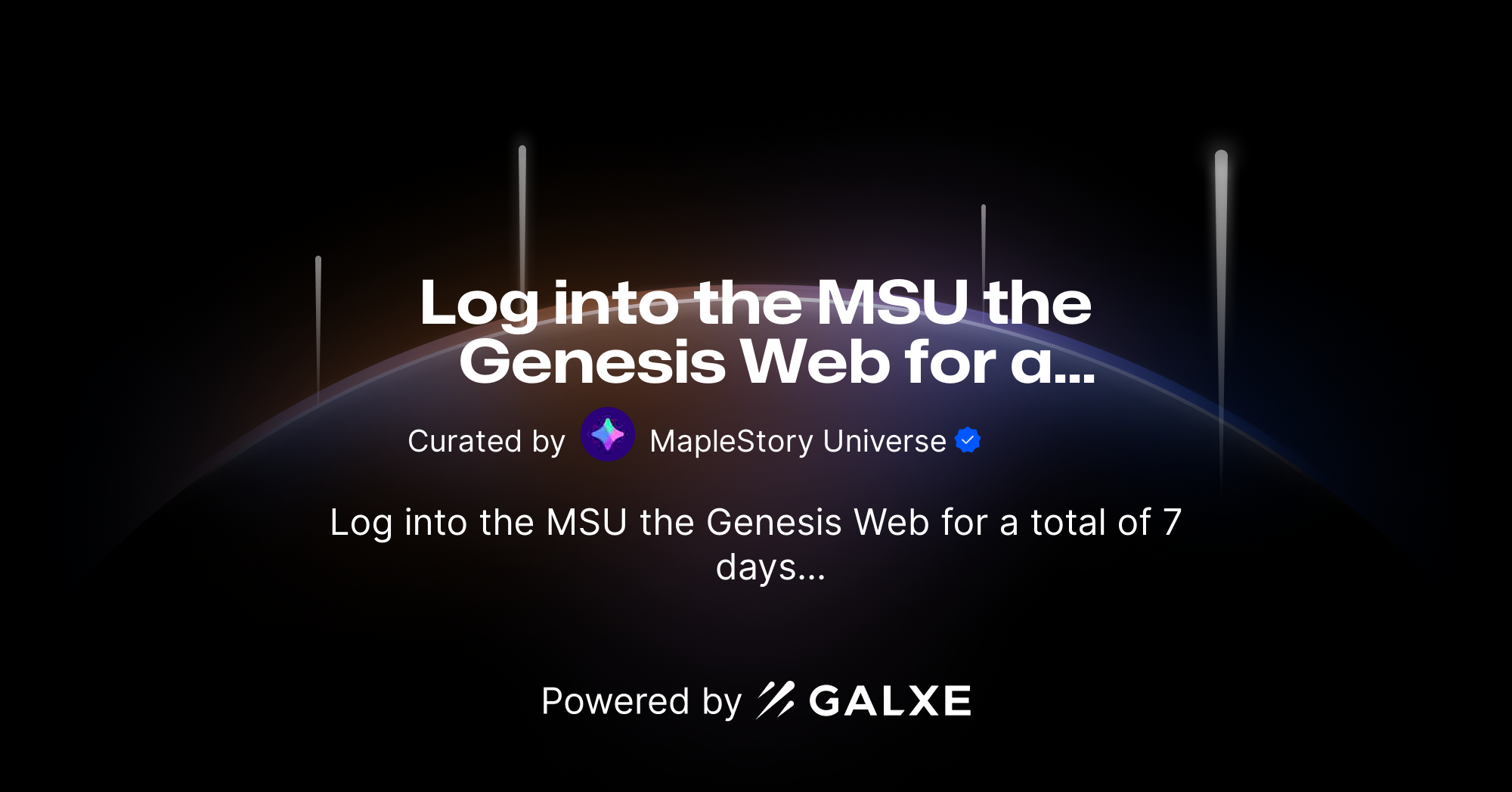 Log into the MSU the Genesis Web for a total of 7 days Credential | Galxe