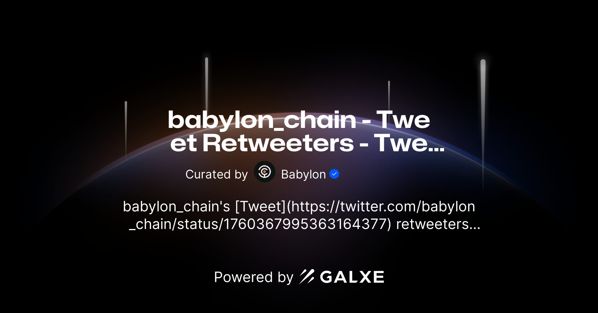 babylon_chain - Tweet Retweeters - Tweet 1760367995363164377 Credential | Galxe