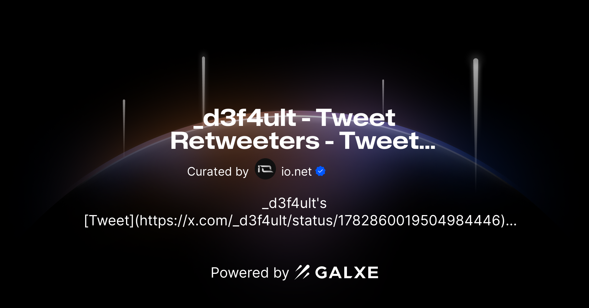 _d3f4ult - Tweet Retweeters - Tweet 1782860019504984446 Credential | Galxe
