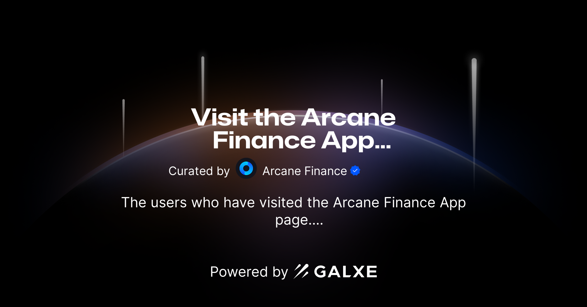 Visit the Arcane Finance App Credential | Galxe