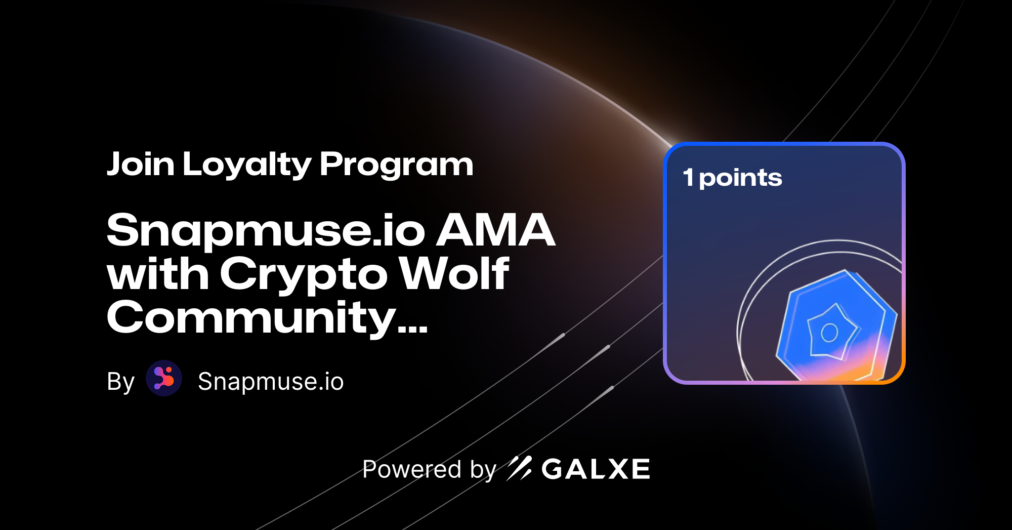 Snapmuse.io AMA with Crypto Wolf Community by Snapmuse.io | Galxe Quest