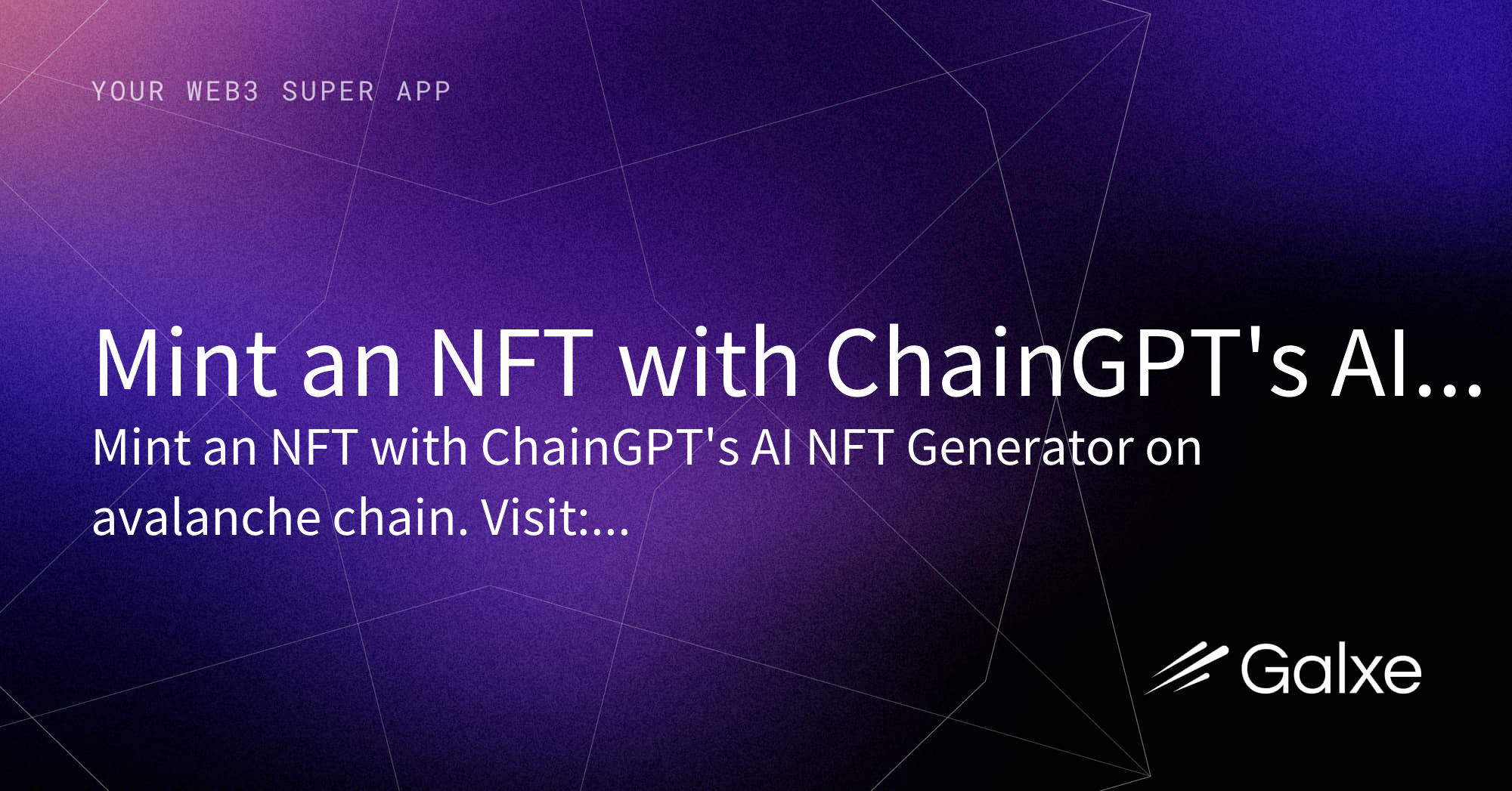 Mint an NFT with ChainGPT's AI NFT Generator(Avalanche chain ...