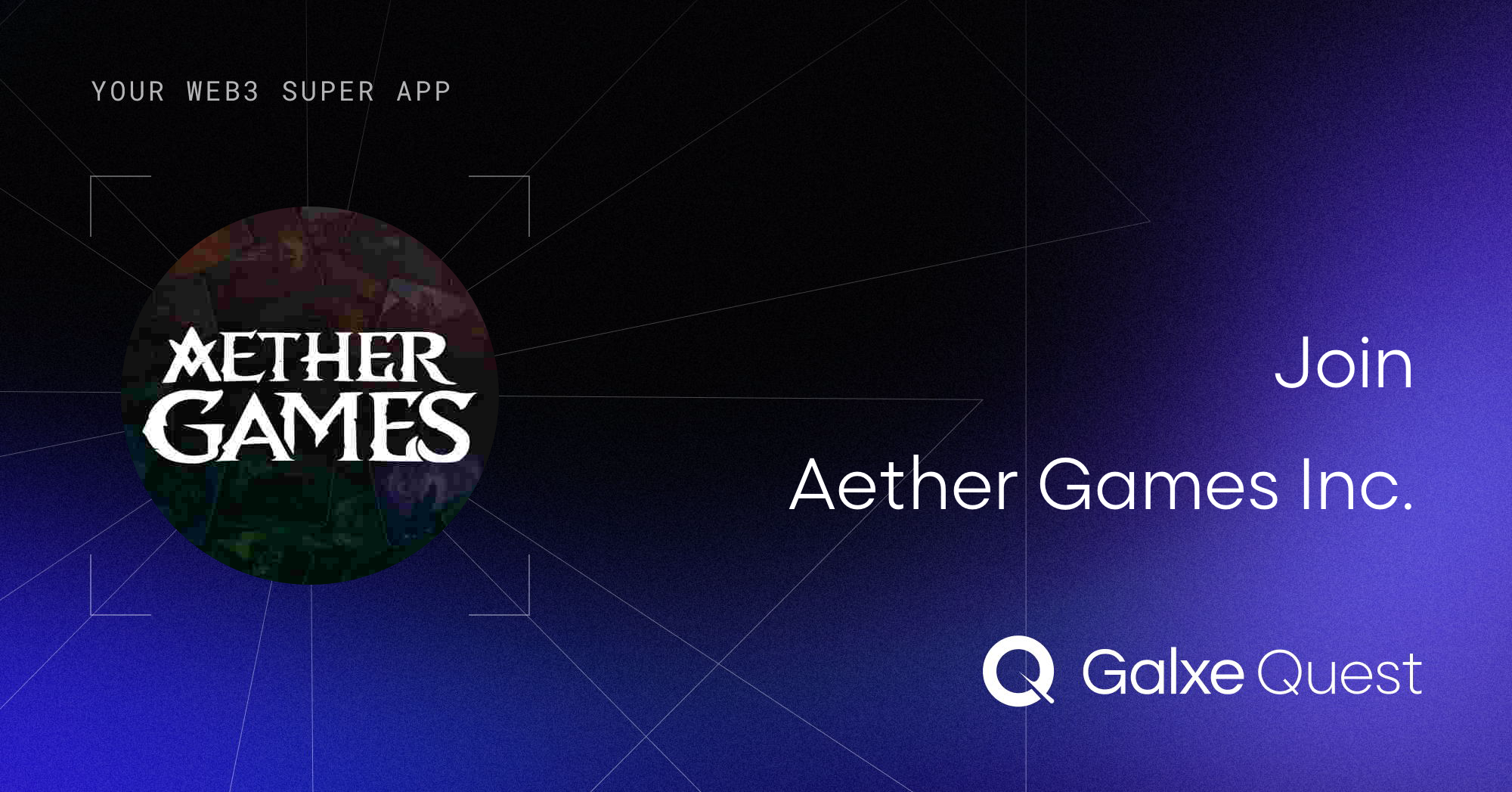 Join Aether Games Inc. on Galxe Quest