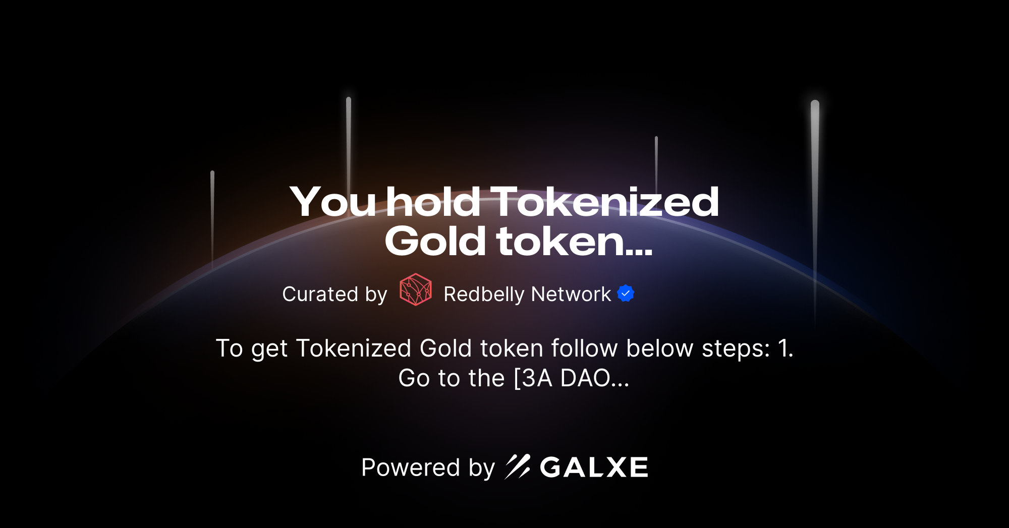 You hold Tokenized Gold token Credential | Galxe