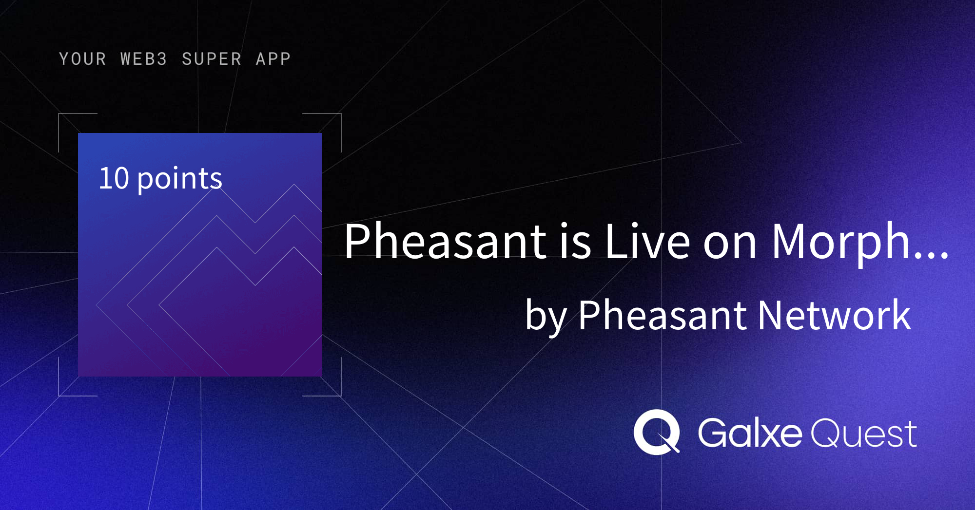 Pheasant is Live on Morph Mainnet🐨 by Pheasant Network | Galxe Quest