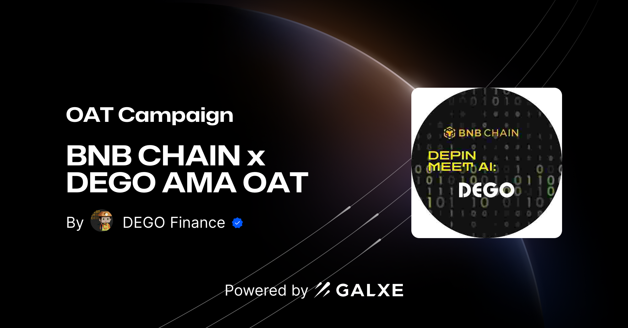 BNB CHAIN x DEGO AMA OAT by DEGO Finance | Galxe Quest
