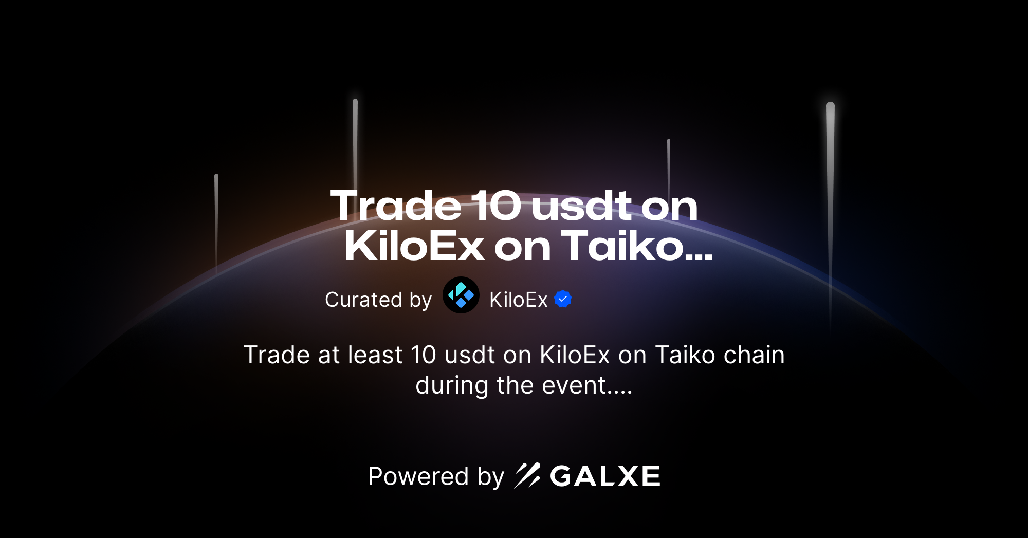 Trade 10 usdt on KiloEx on Taiko chain Credential | Galxe