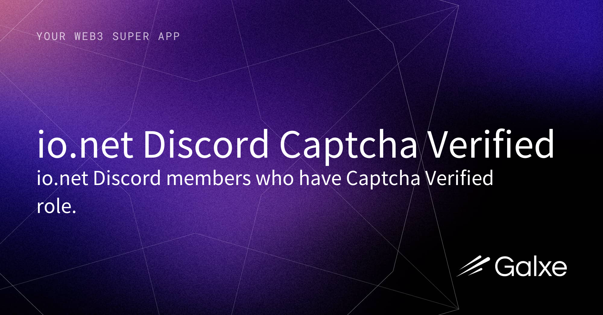 io.net Discord Captcha Verified Credential | Galxe