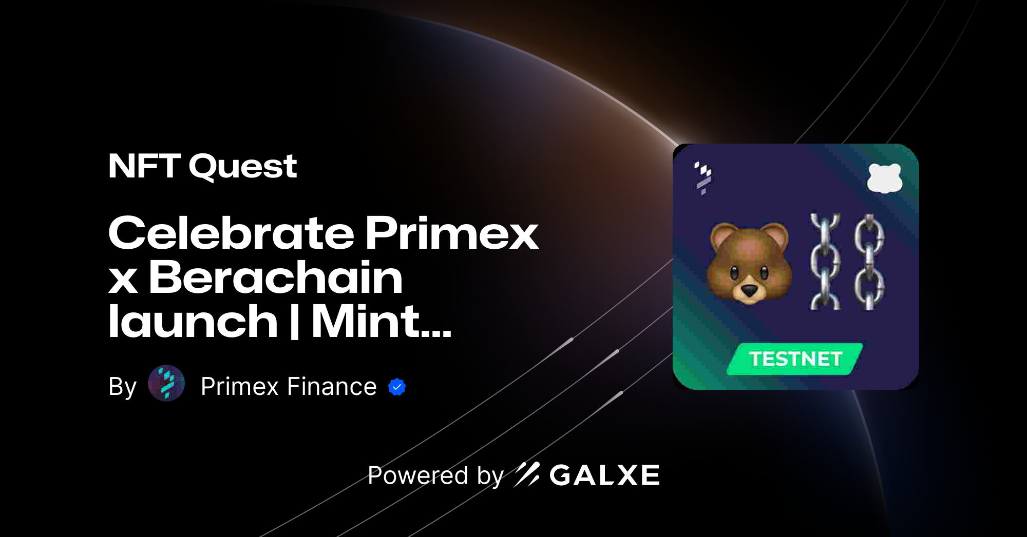 Celebrate Primex x Berachain launch | Mint collab NFT by Primex Finance | Galxe Quest