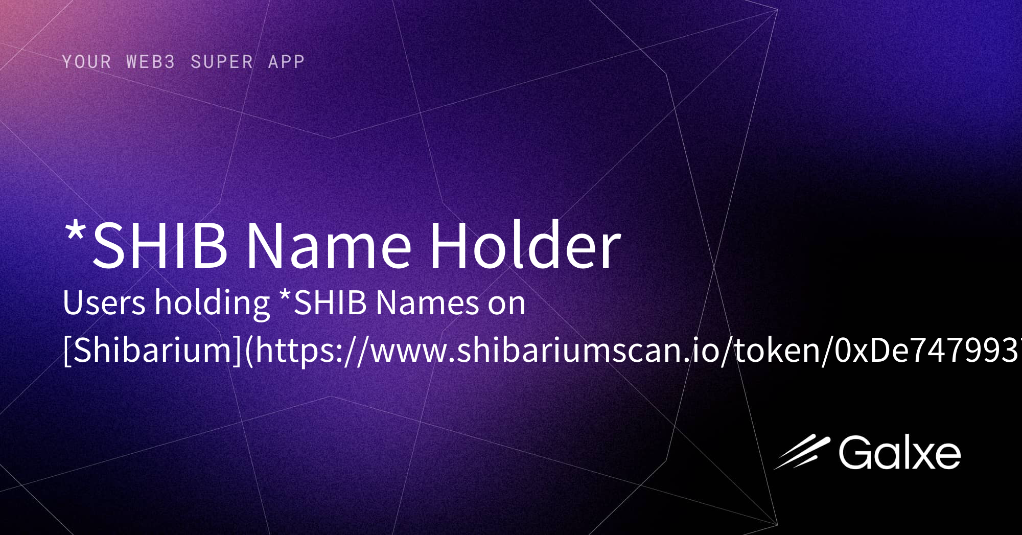 *SHIB Name Holder Credential | Galxe