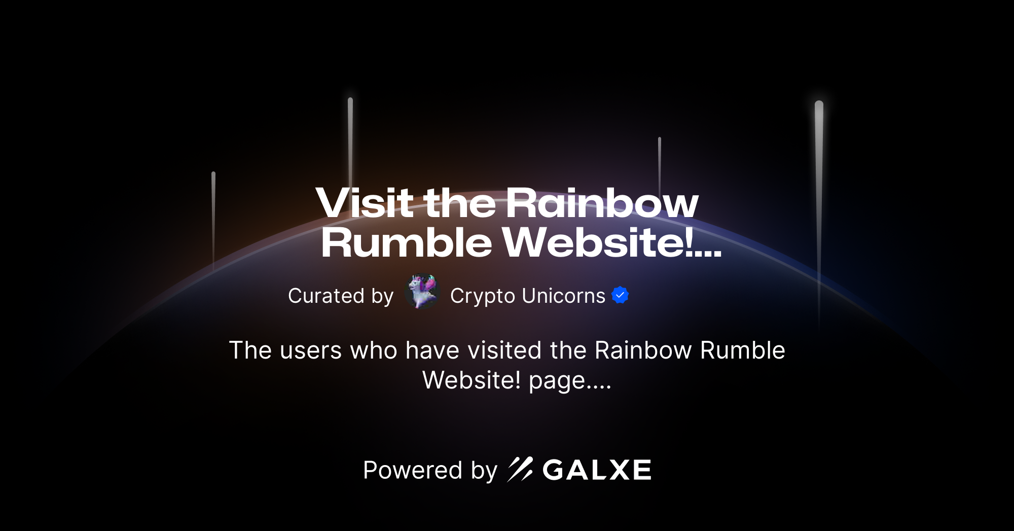 Visit the Rainbow Rumble Website! Credential | Galxe