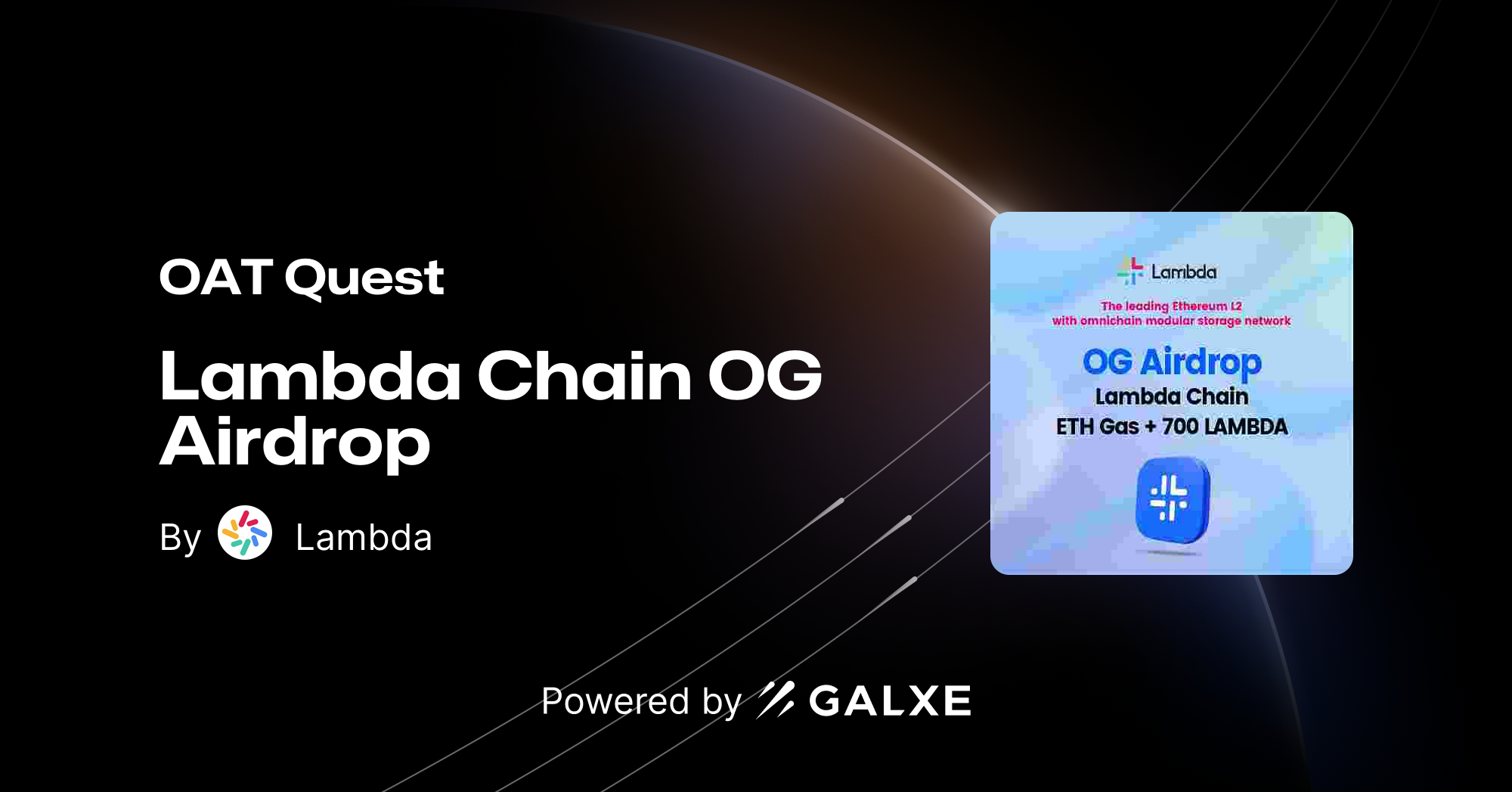 Lambda Chain OG Airdrop by Lambda | Galxe Quest