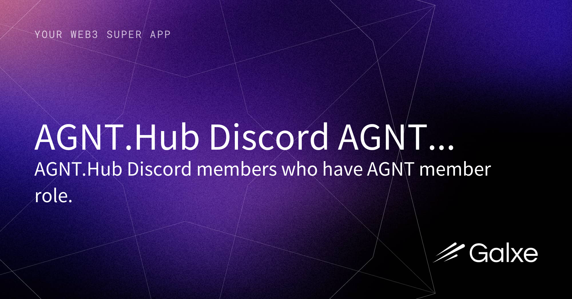 AGNT.Hub Discord AGNT member Credential | Galxe
