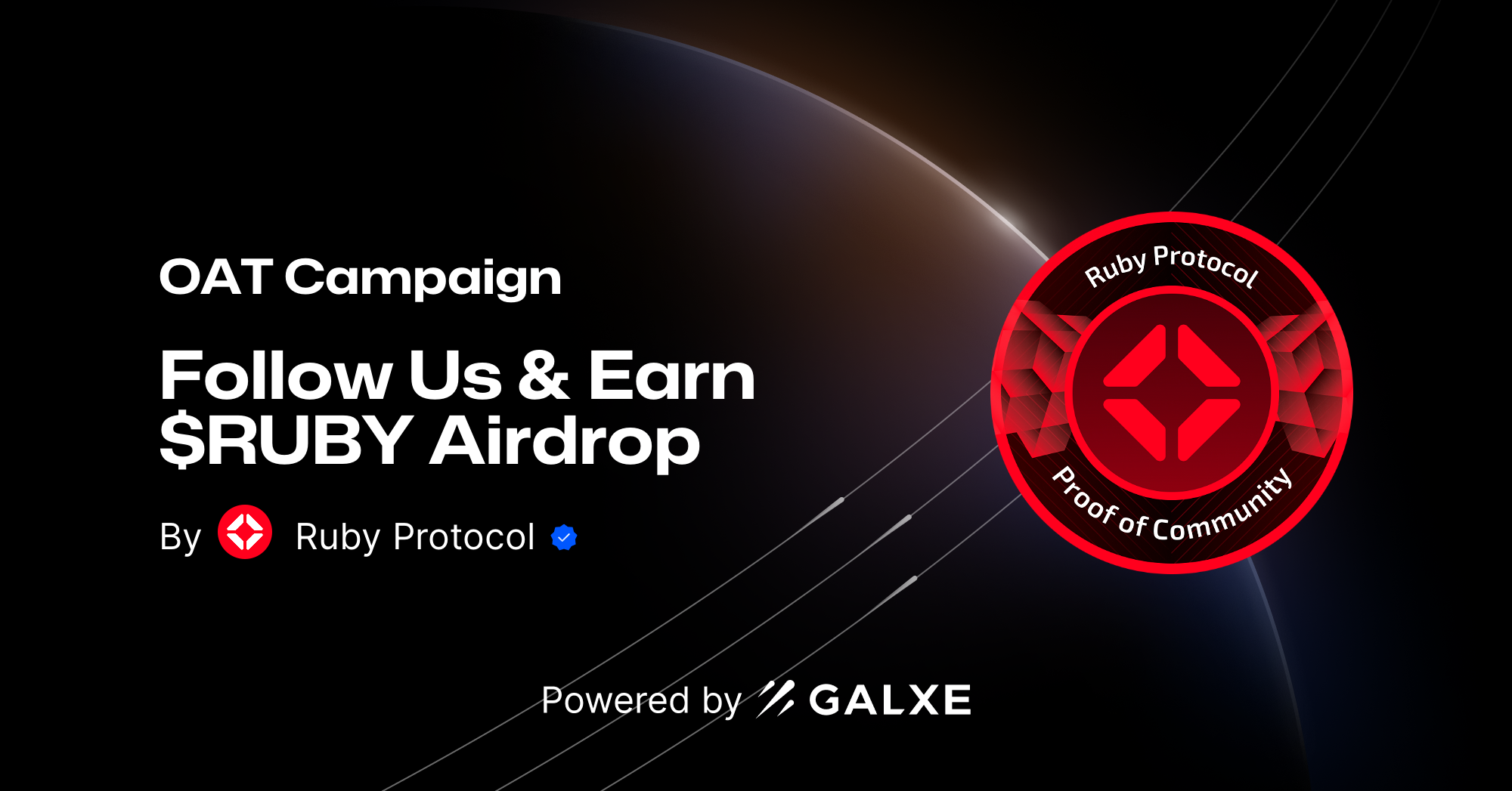 Follow Us & Earn $RUBY Airdrop 🏆 by Ruby Protocol | Galxe Quest
