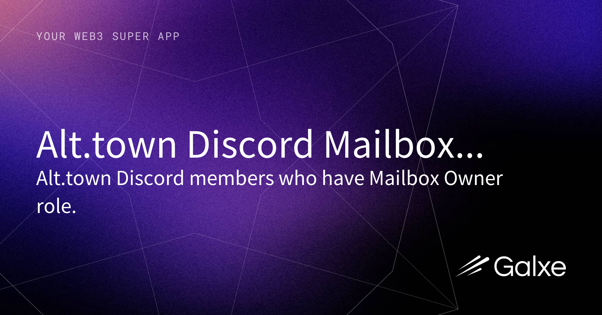 Alt.town Discord Mailbox Owner Credential | Galxe