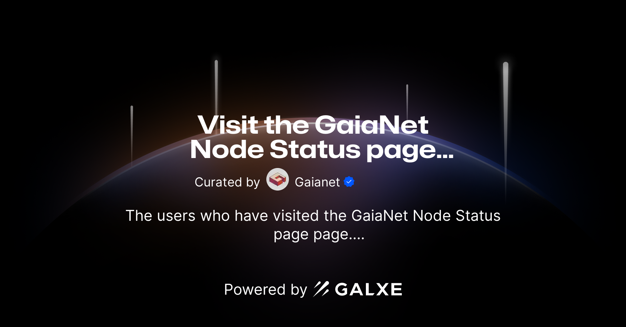 Visit the GaiaNet Node Status page Credential | Galxe