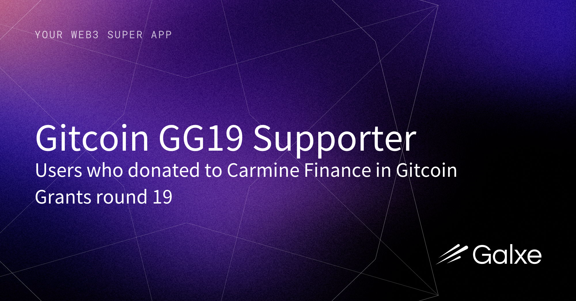 Gitcoin GG19 Supporter Credential | Galxe