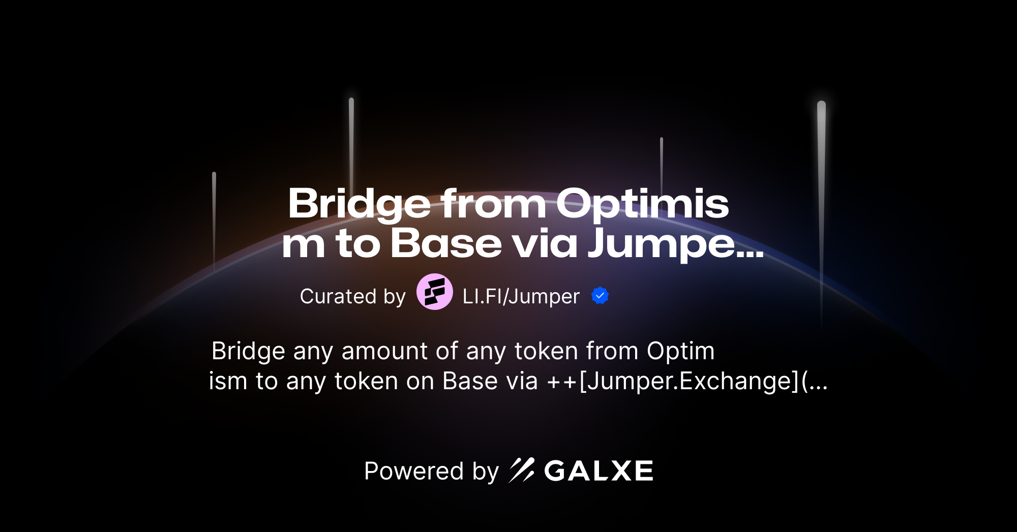 Bridge from Optimism to Base via Jumper.Exchange 🤸‍♂️ Credential | Galxe