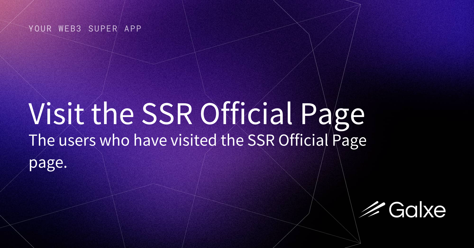 Visit the SSR Official Page Credential | Galxe