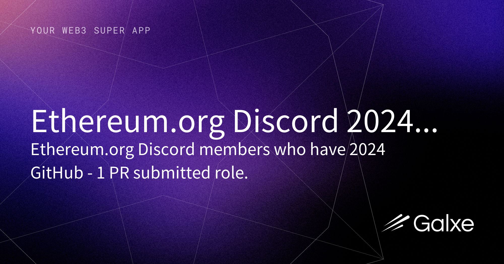 Ethereum.org Discord 2024 GitHub - 1 PR submitted Credential | Galxe