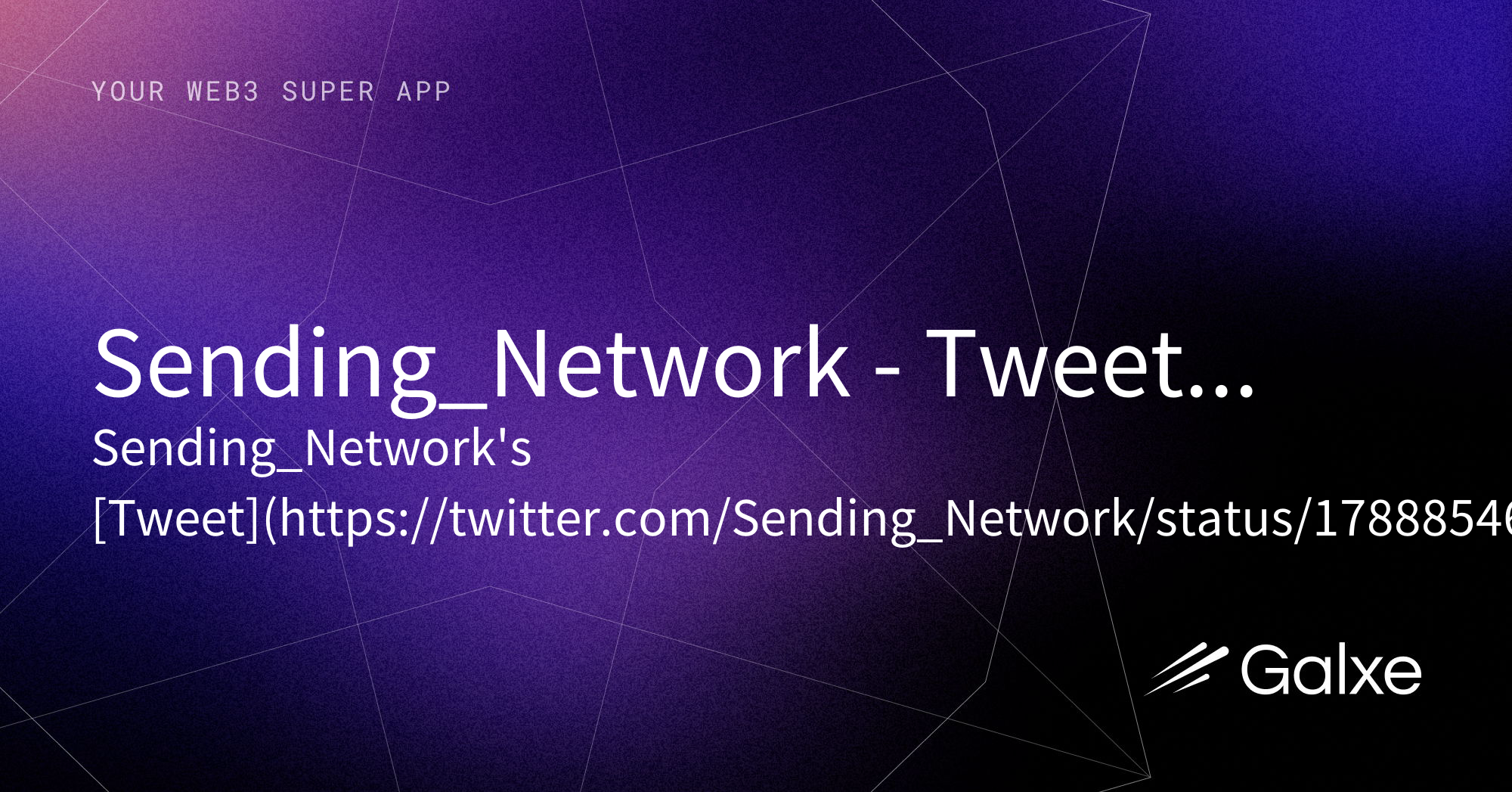 Sending_Network - Tweet Retweeters - Tweet 1788854634733564054 Credential | Galxe