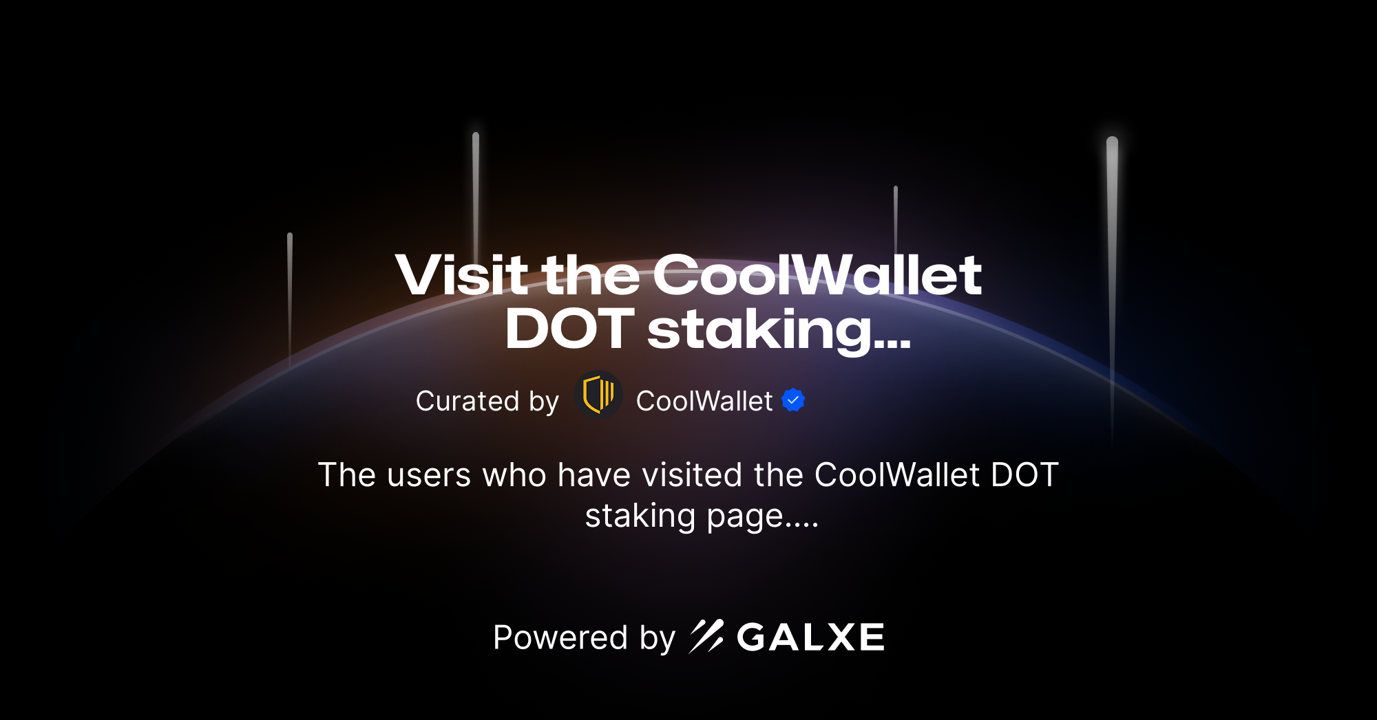 Visit the CoolWallet DOT staking Credential | Galxe