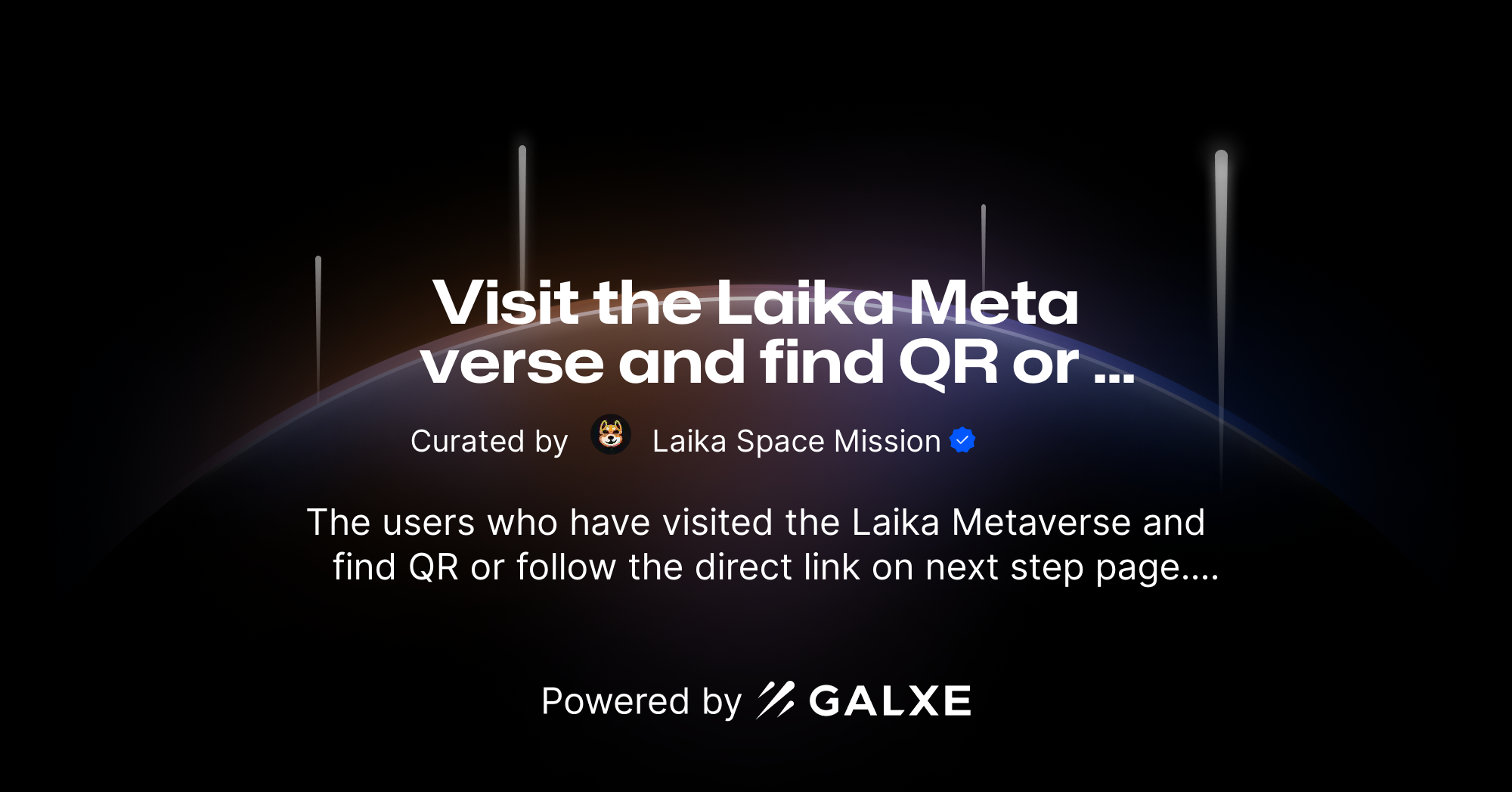 Visit the Laika Metaverse and find QR or follow the direct link on next ...
