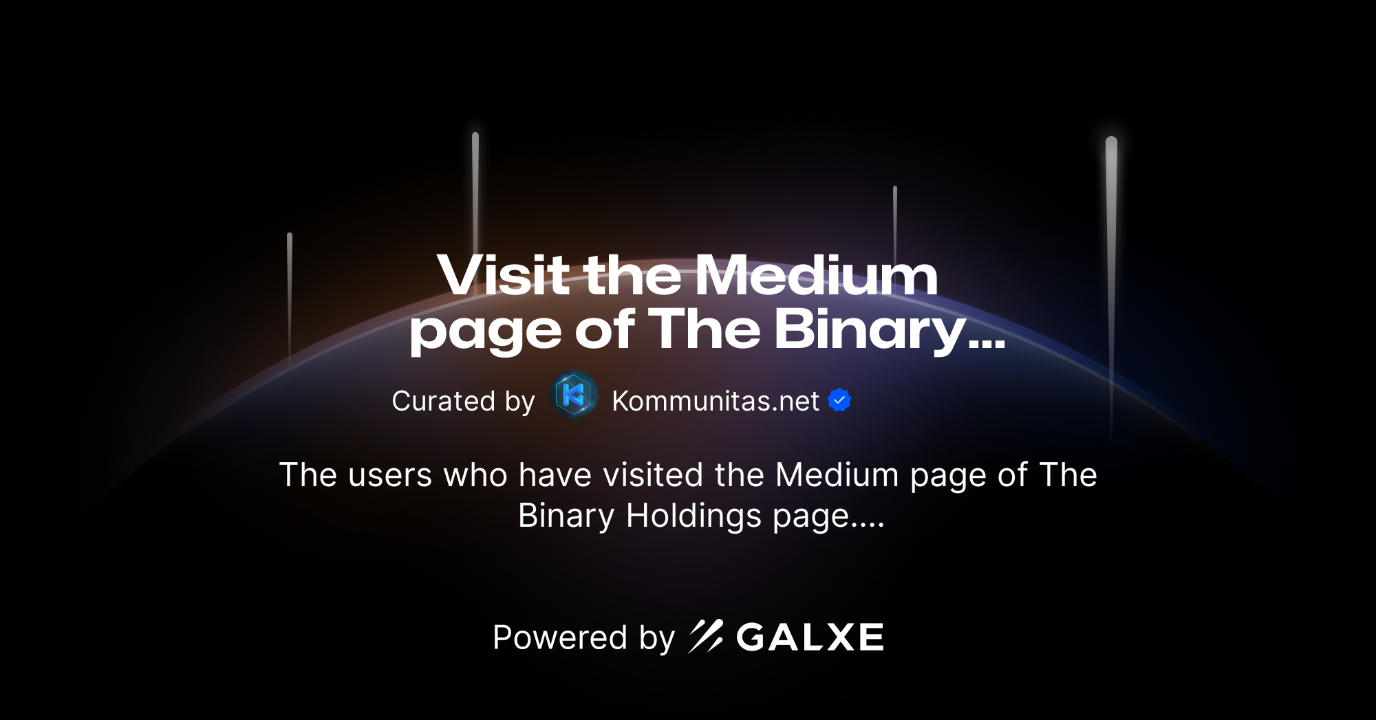 Visit the Medium page of The Binary Holdings Credential | Galxe