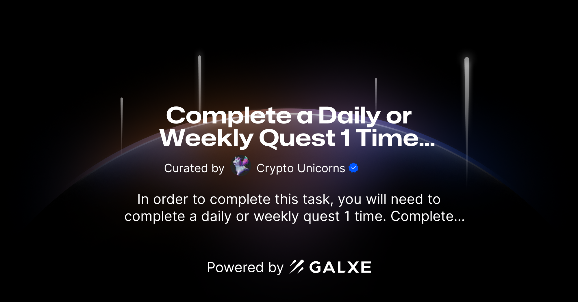 Complete a Daily or Weekly Quest 1 Time Credential | Galxe
