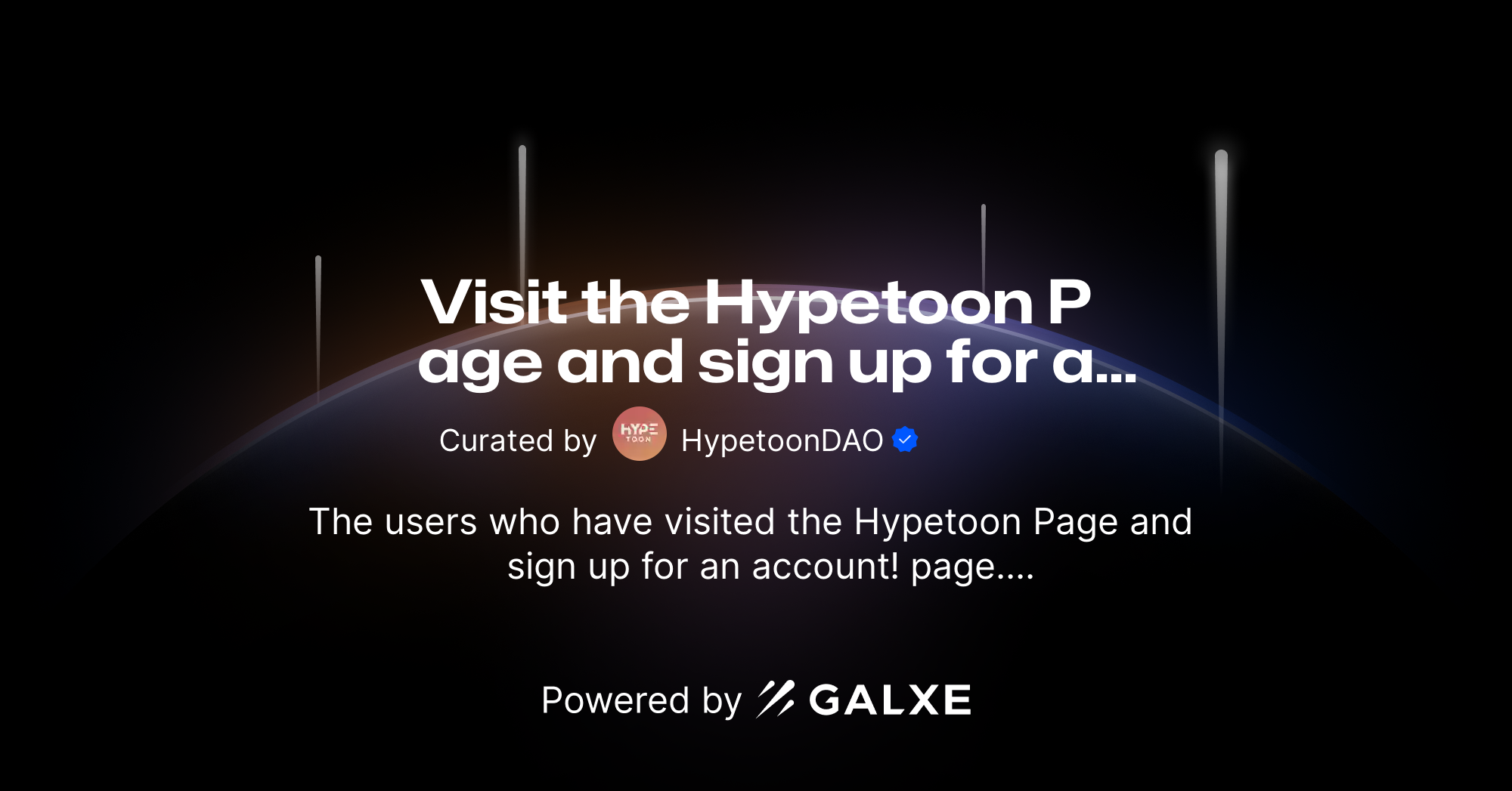 Visit the Hypetoon Page and sign up for an account! Credential | Galxe