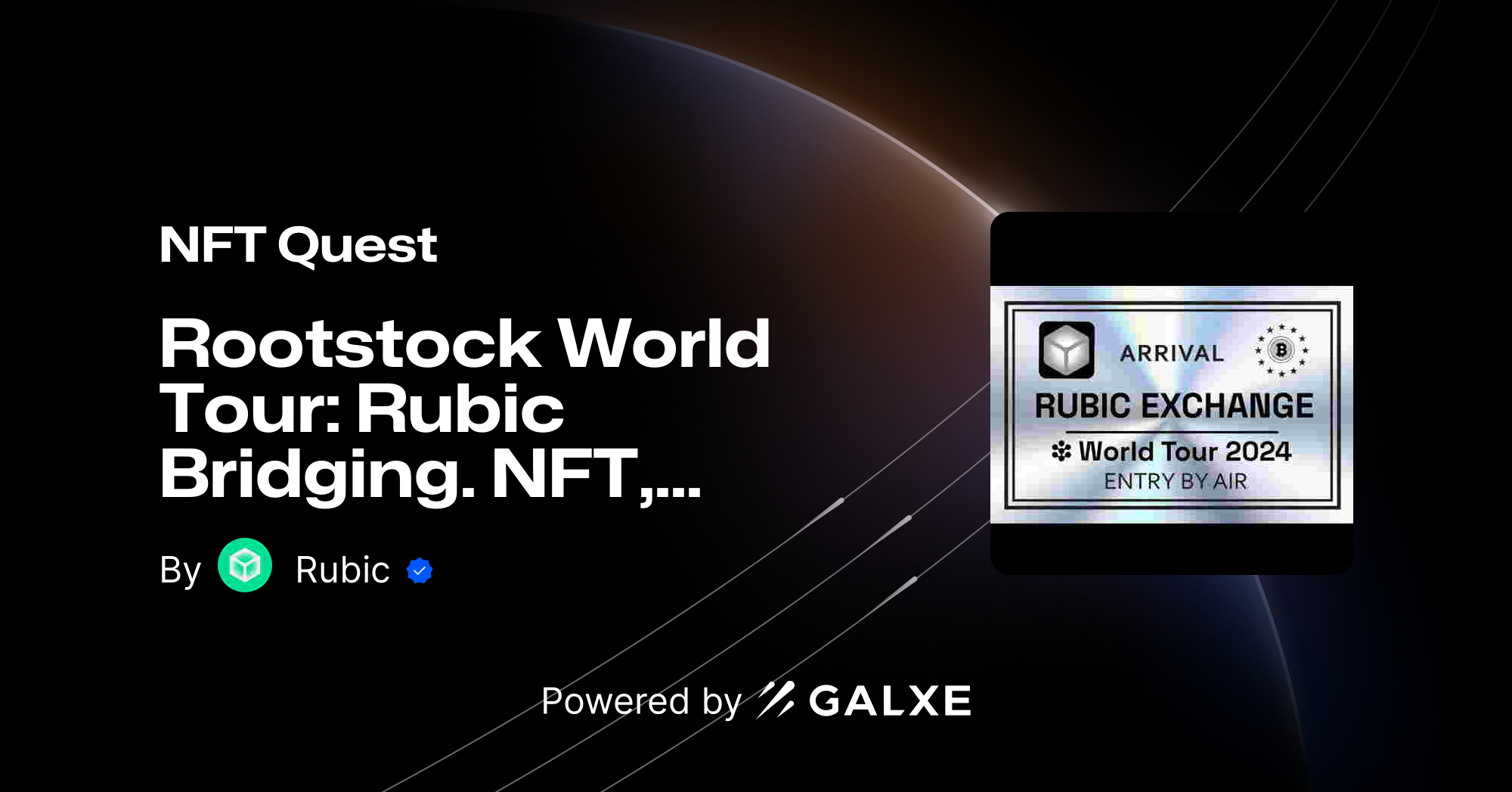 Rootstock World Tour: Rubic Bridging. NFT, $3,000 and 8 new iPhones Raffle! by Rubic | Galxe Quest