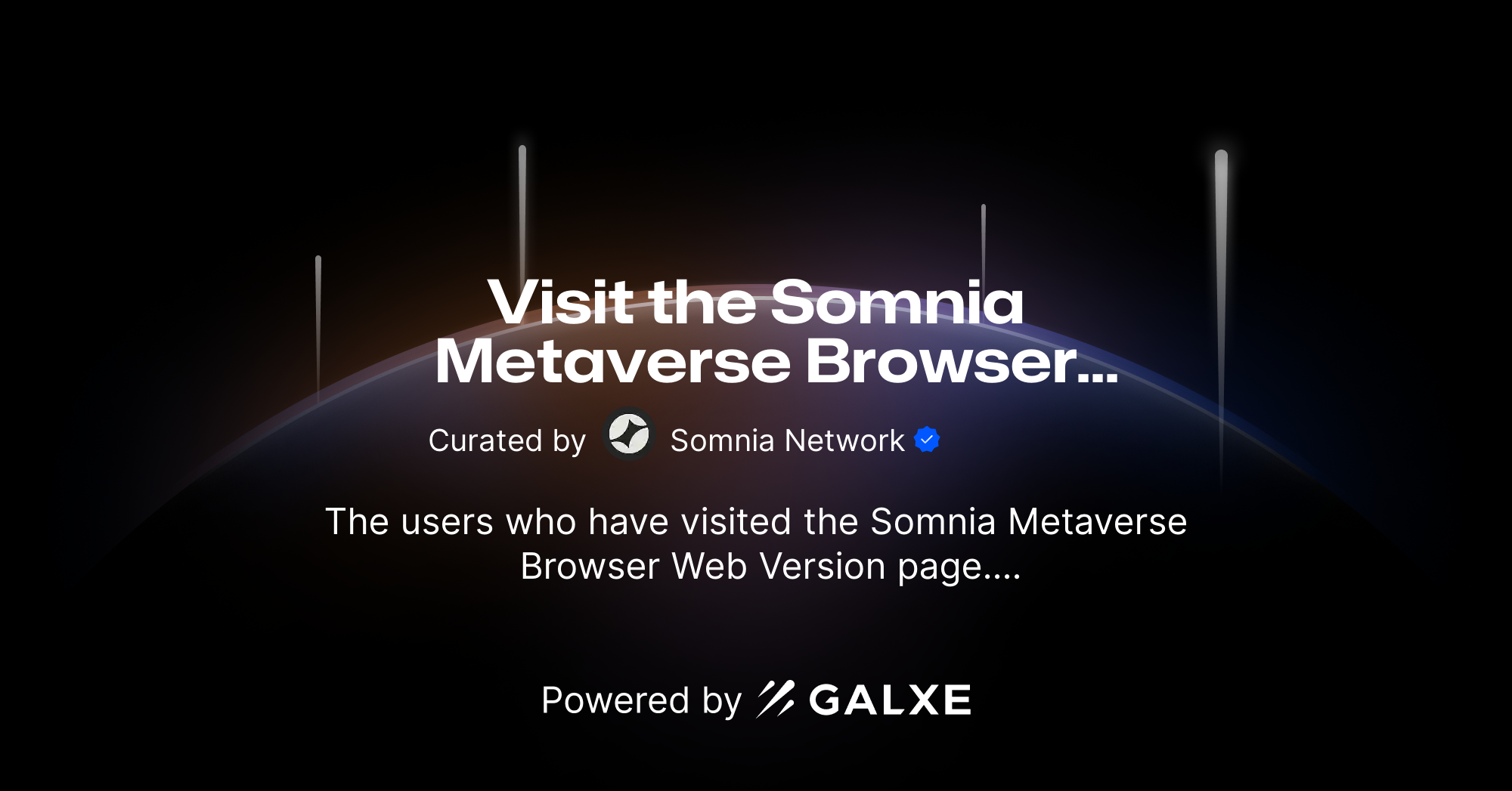Visit the Somnia Metaverse Browser Web Version Credential | Galxe