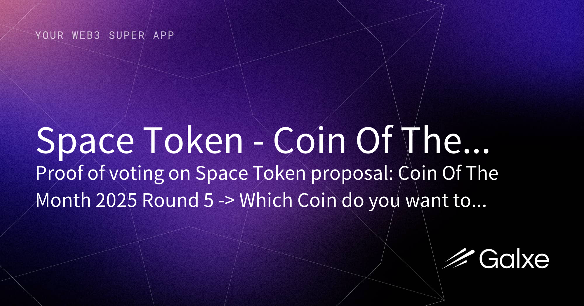 Space Token - Coin Of The Month 2025 Round 5 -> Which Coin do you want ...