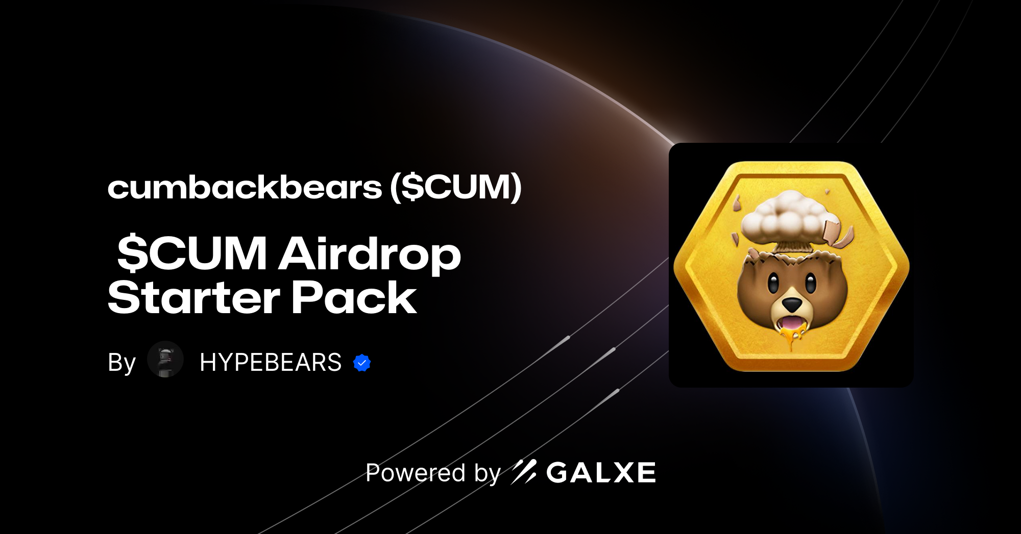 🪂 $CUM Airdrop Starter Pack by HYPEBEARS | Galxe Quest