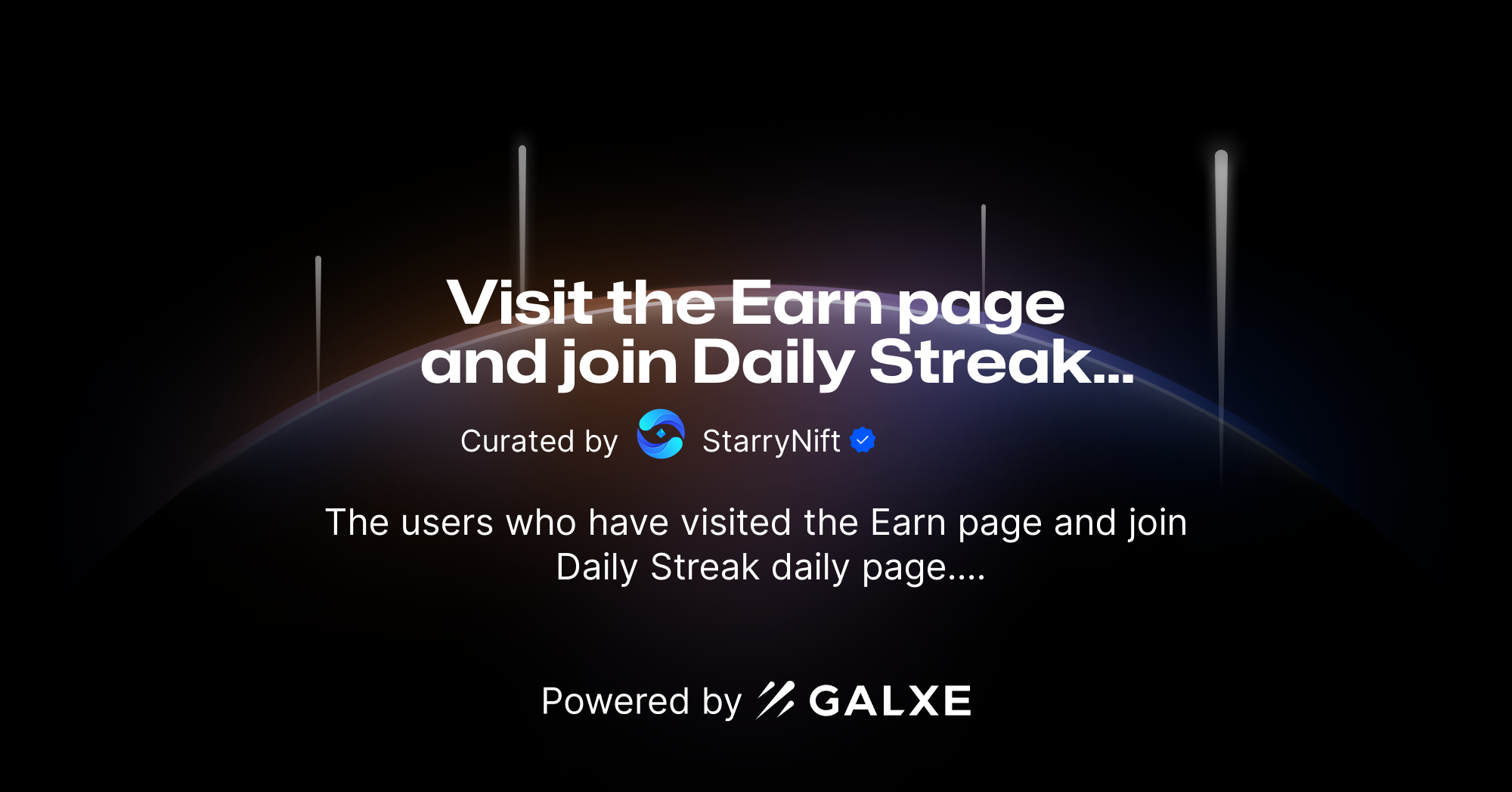 Visit the Earn page and join Daily Streak daily Credential | Galxe
