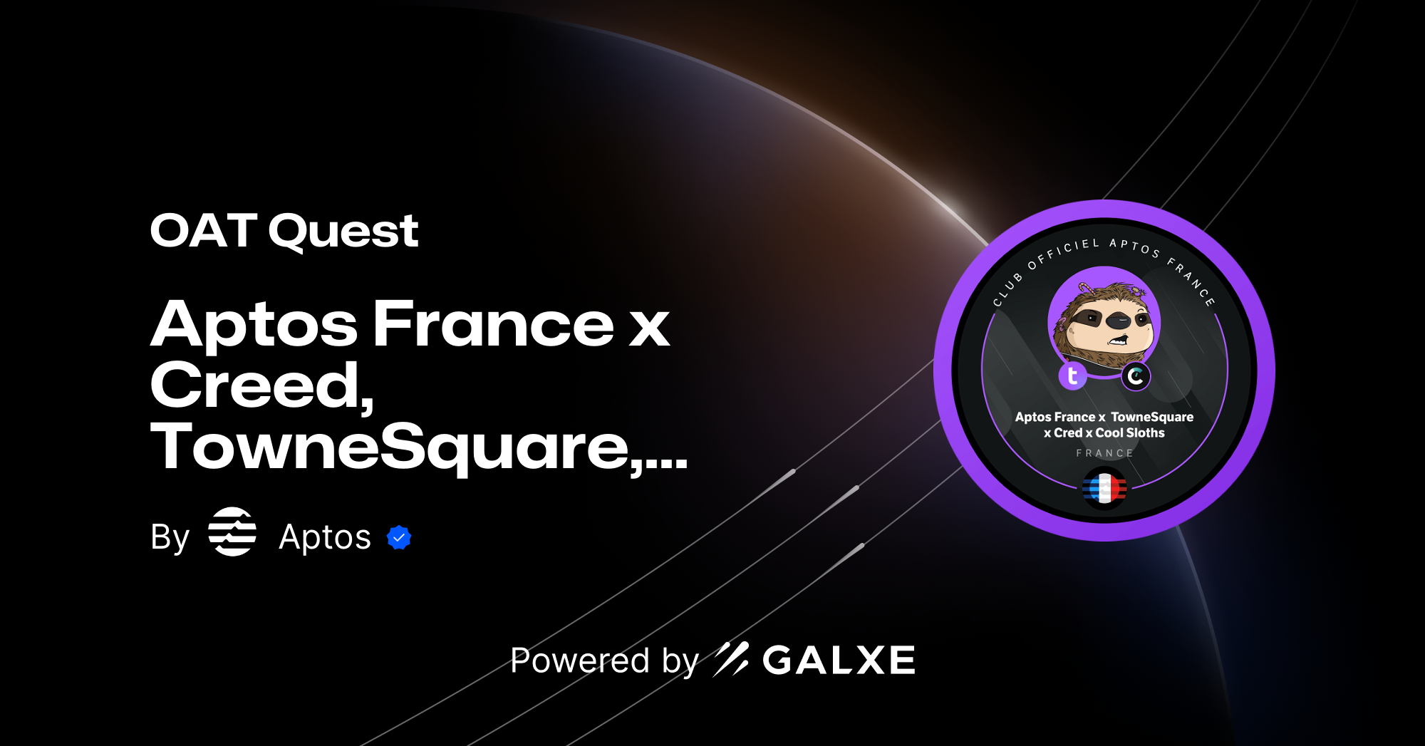 Aptos France x Creed, TowneSquare, and Cool Sloths by Aptos | Galxe Quest