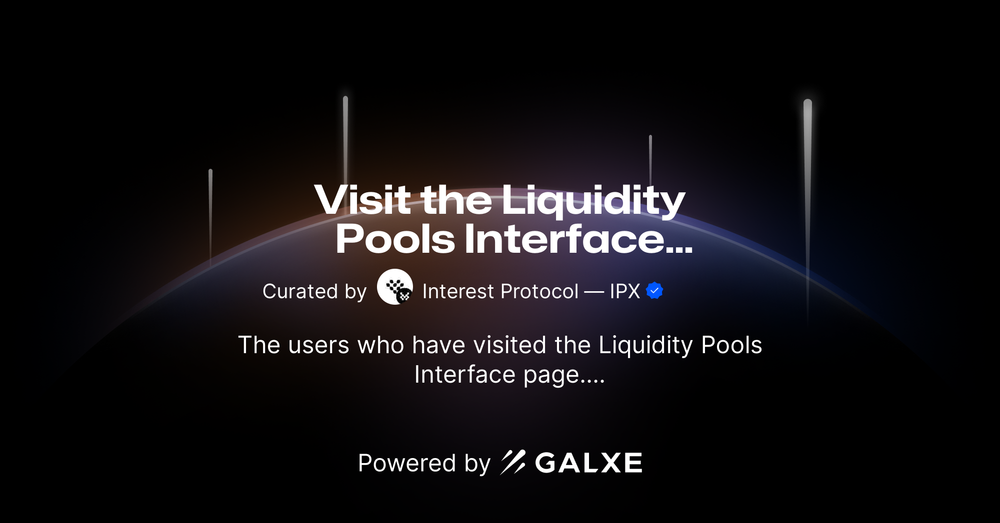 Visit the Liquidity Pools Interface Credential | Galxe