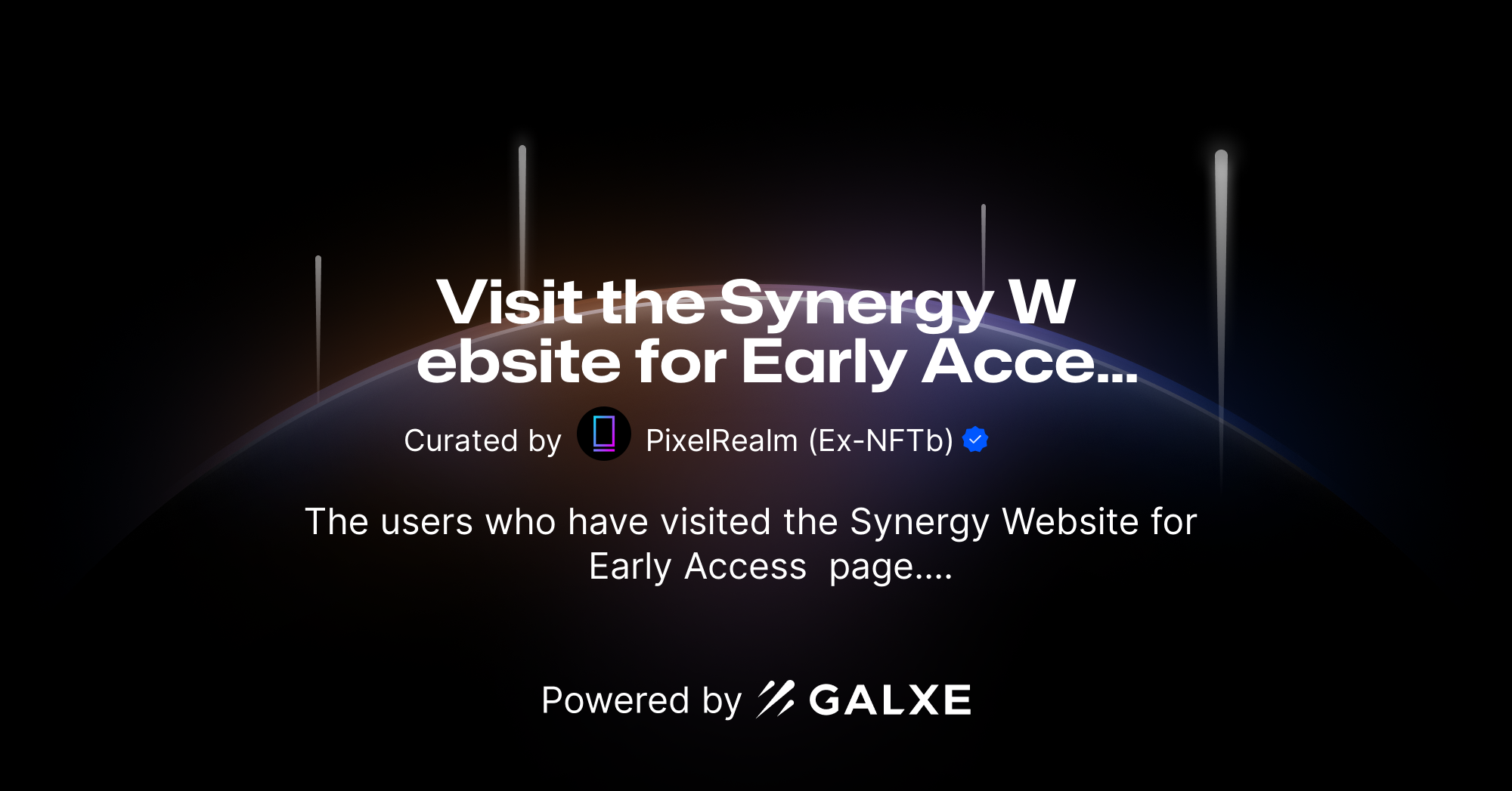 Visit the Synergy Website for Early Access Credential | Galxe